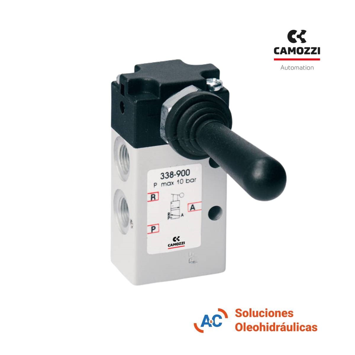 Válvula Neumática manual a palanca 3/2 NC BIESTABLE R1/8 338-900 ...