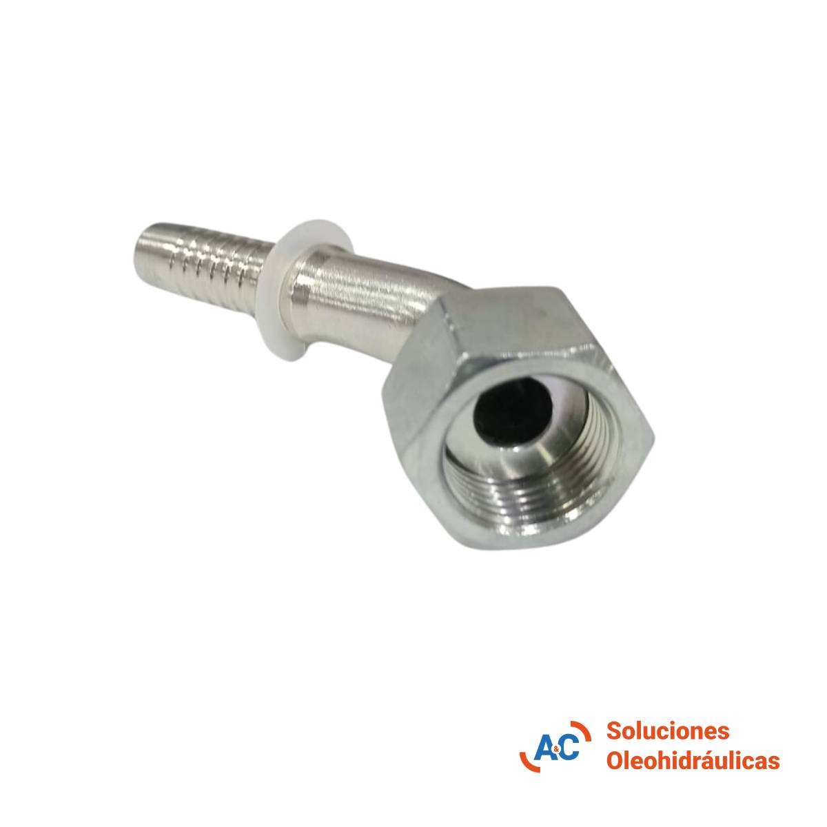 Terminal HG a 45° Plano R (UNF) 1" - Mang 3/4" - ATD/6545/09-12 - 9015 ...